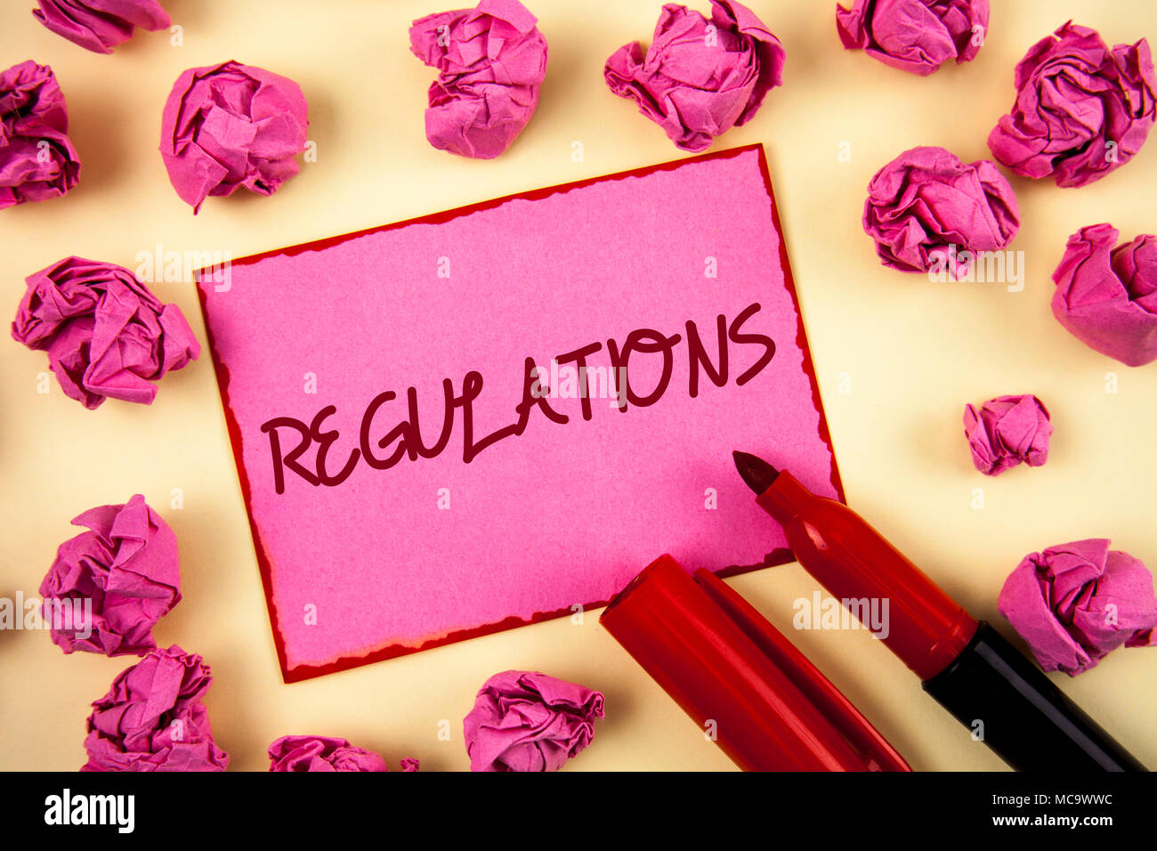Word writing text Regulations. Business concept for Rules Laws ...