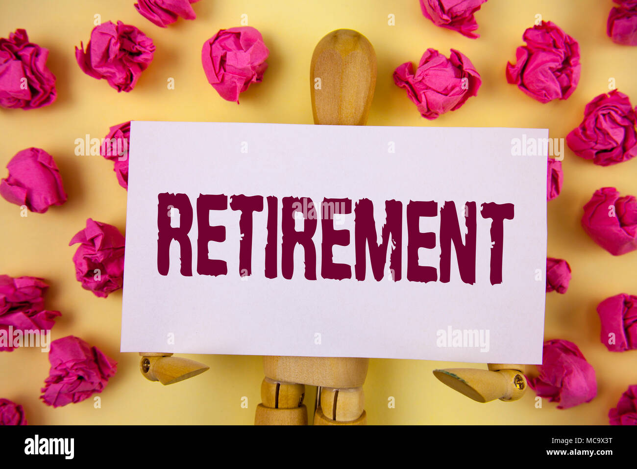 Text sign showing Retirement. Conceptual photo Leaving Job Stop Ceasing ...