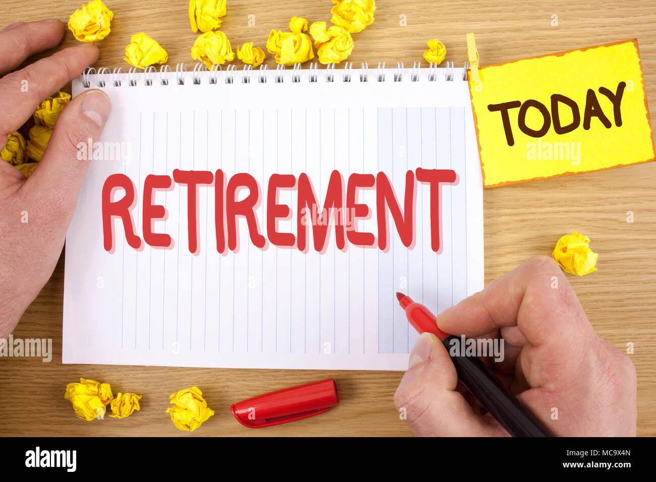 Text sign showing Retirement. Conceptual photo Leaving Job Stop Ceasing ...