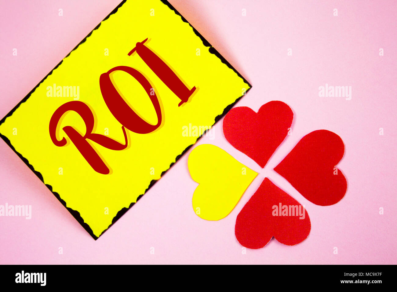 Writing note showing Roi. Business photo showcasing Return On Profit ...