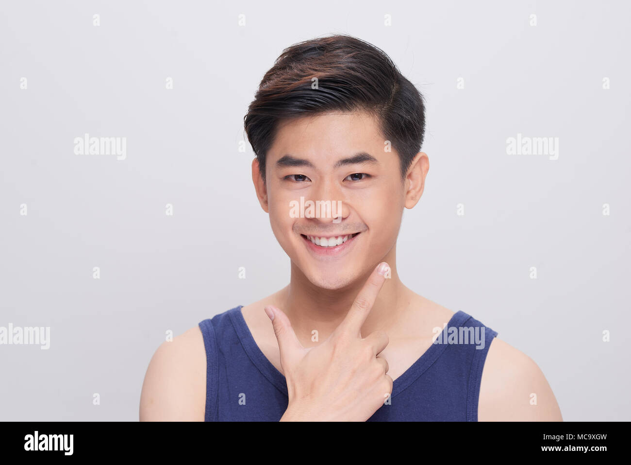 Portrait of a handsome man with healthy skin face Stock Photo - Alamy
