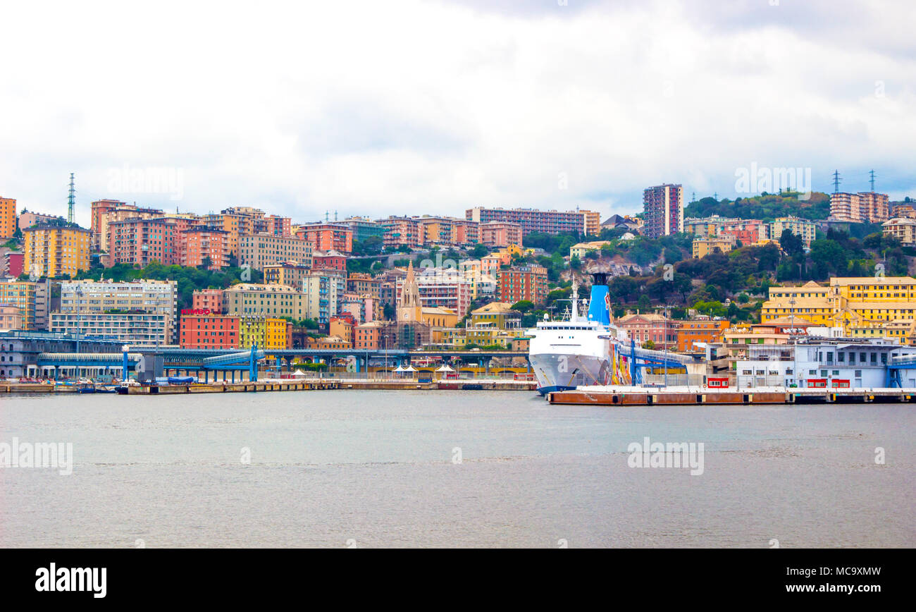 GENOA, ITALY - JUNE 23, 2017 View of Genoa italy - Porto Antico, View ...