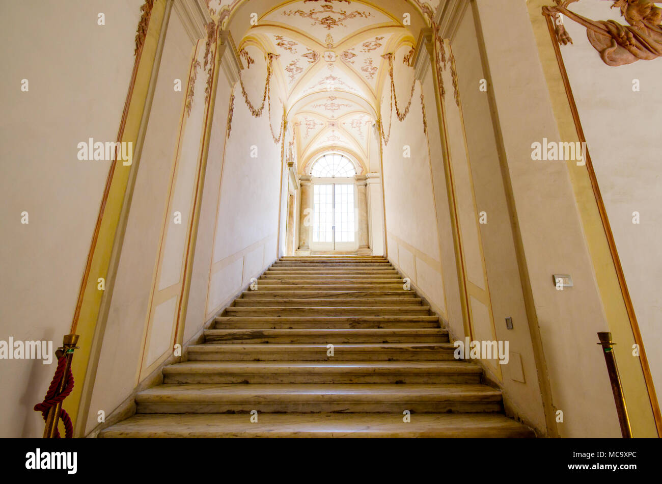 GENOA (GENOVA), JULY, 2, 2017 Ladder, Stair up the royal palace Genoa ...