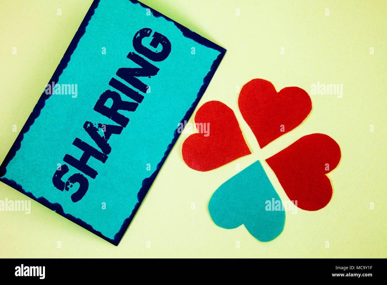 Word writing text Sharing. Business concept for To Share Give a portion ...