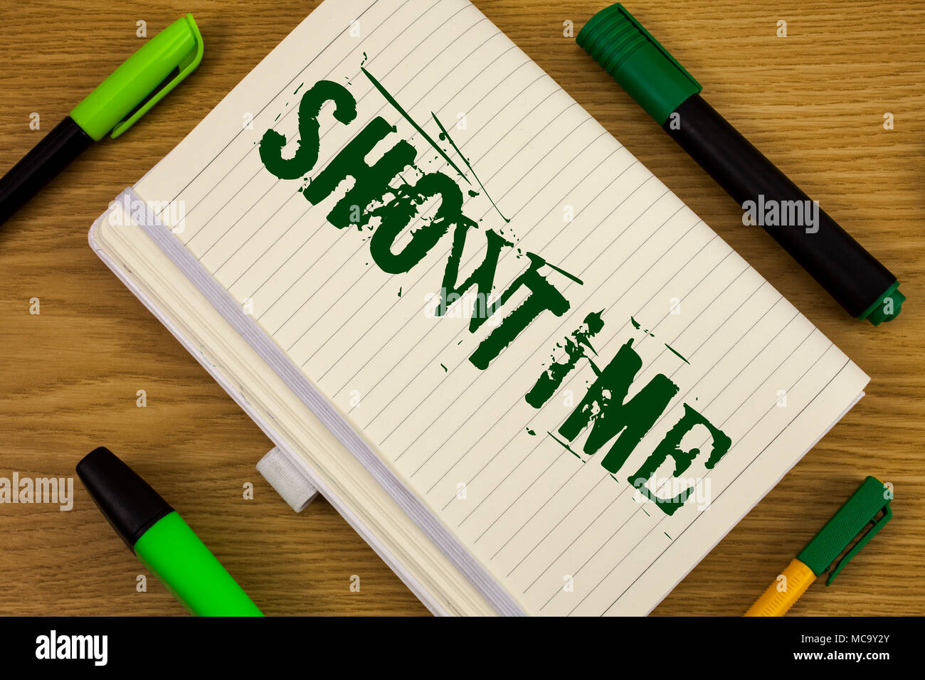 Text sign showing Showtime. Conceptual photo Time a Play Film Concert ...