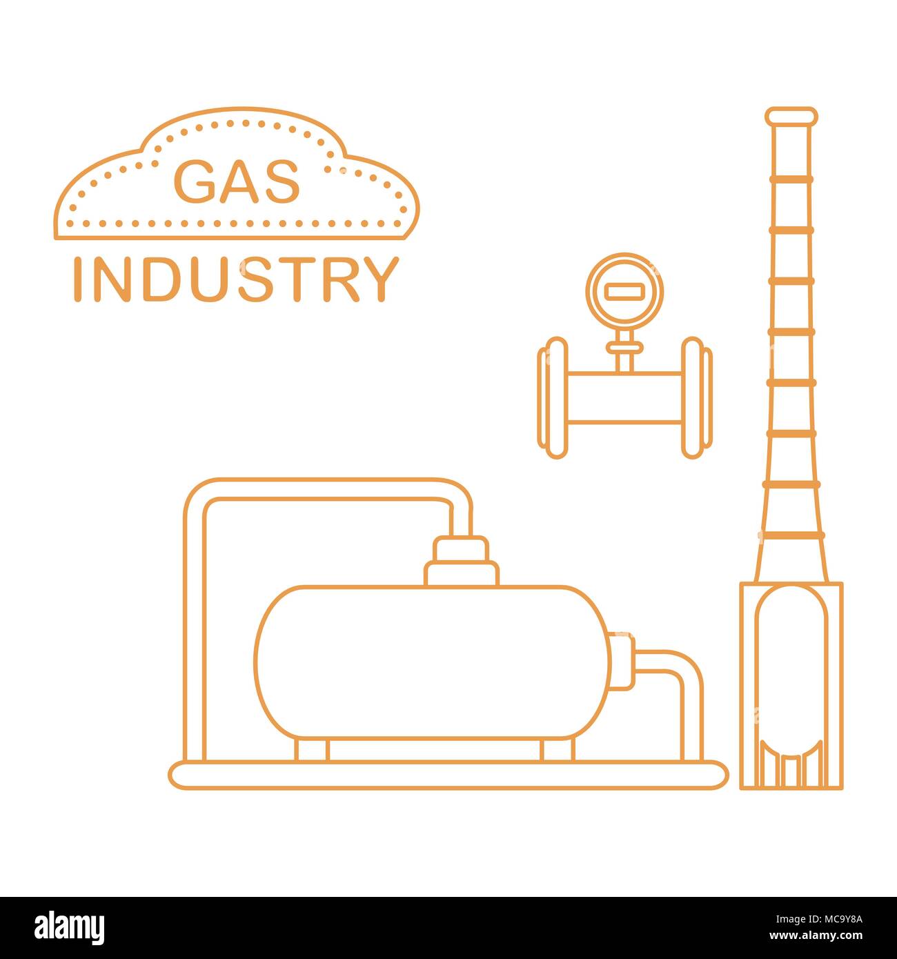 Gas processing plant. Industrial gas meter. Design for announcement ...