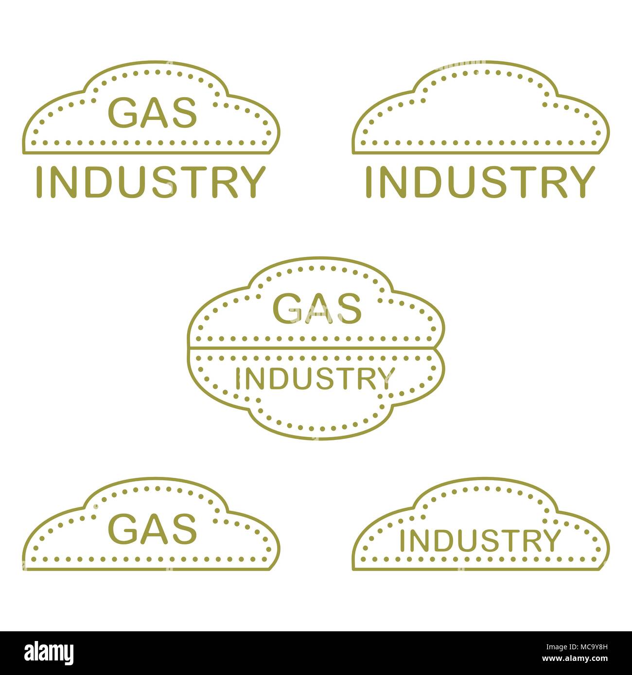Label, stickers, logos of the gas industry. Design for announcement ...