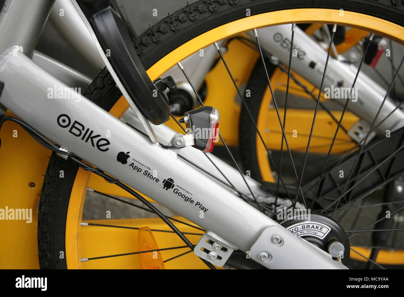 Bicycles for hire, Turin, Italy Stock Photo - Alamy