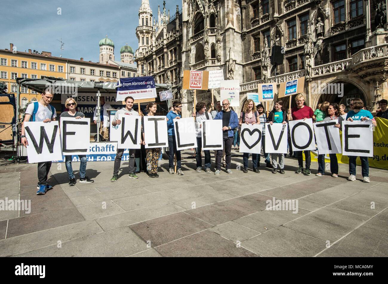 Munich, Bavaria, Germany. 14th Apr, 2018. Ex-patriates from Democrats ...