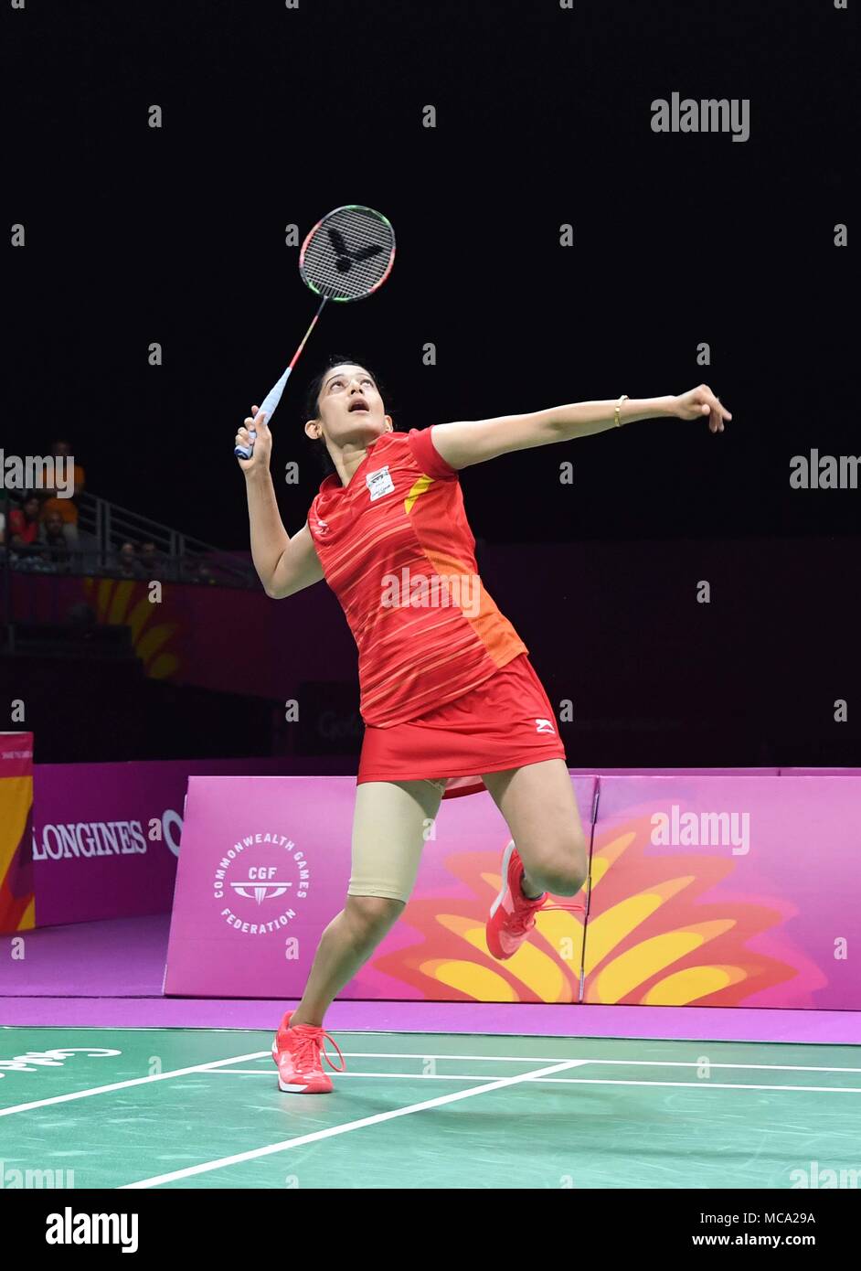 Gold Coast, Australia, 14 April 2018. Ashwini Ponnappa (IND). Womens ...
