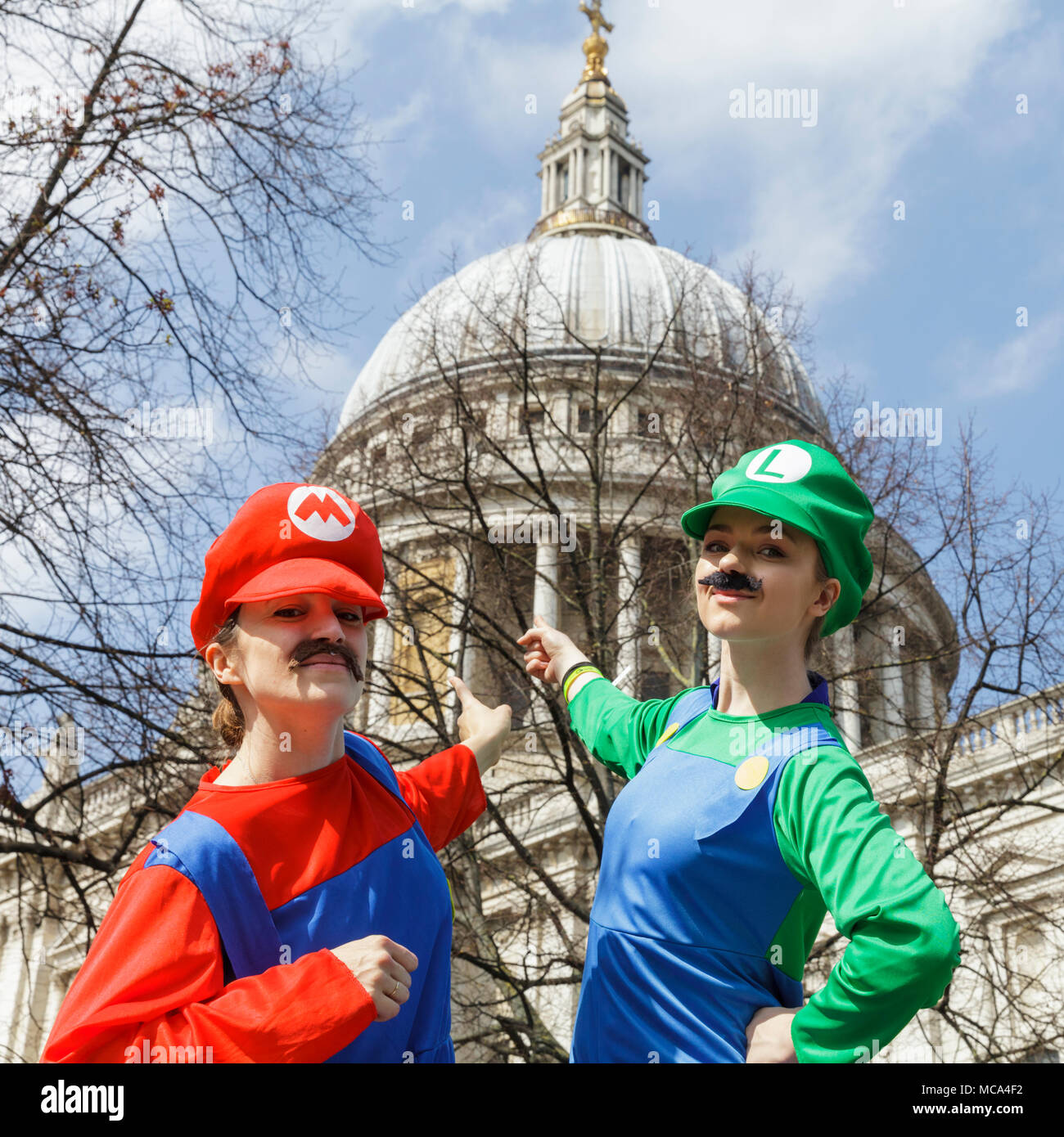 City of London, London, 14th April 2018. The Super Mario Brothers (or ...