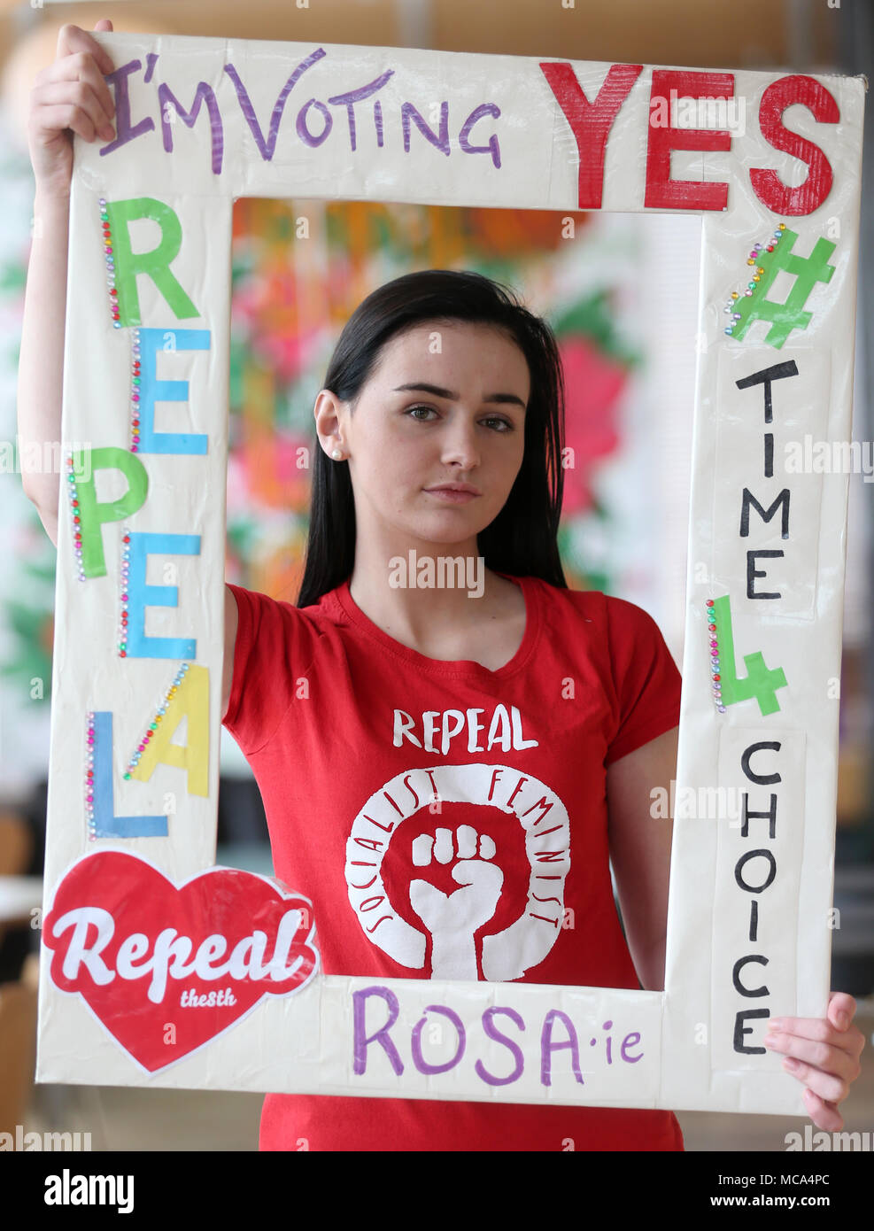 Dublin, Ireland. 14th April 2018. Spoken word artist Natalya O’Flaherty ...