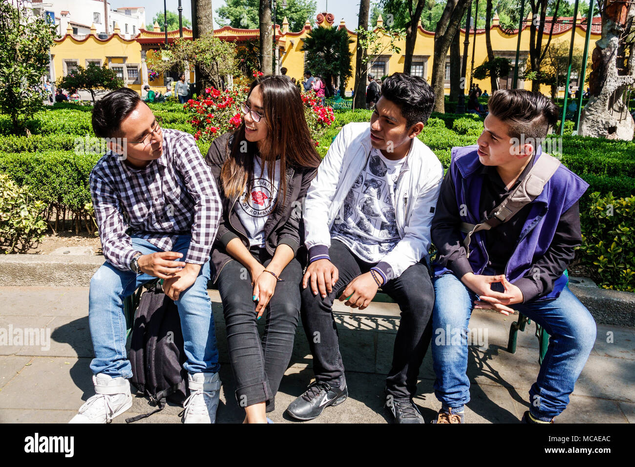 Teen boy girl talking mexican hi-res stock photography and images - Alamy