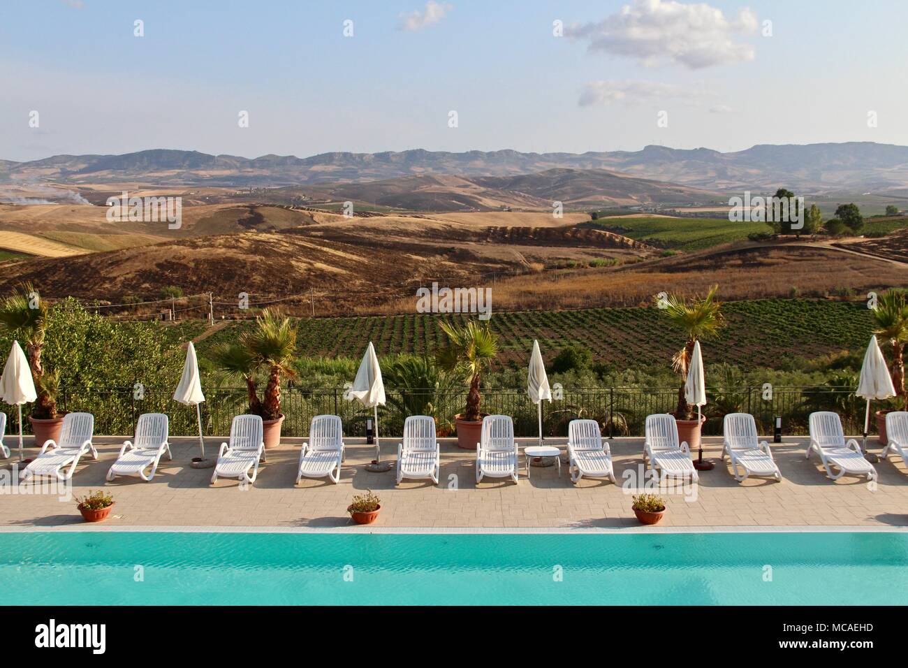 Italian vineyards and pool Stock Photo - Alamy