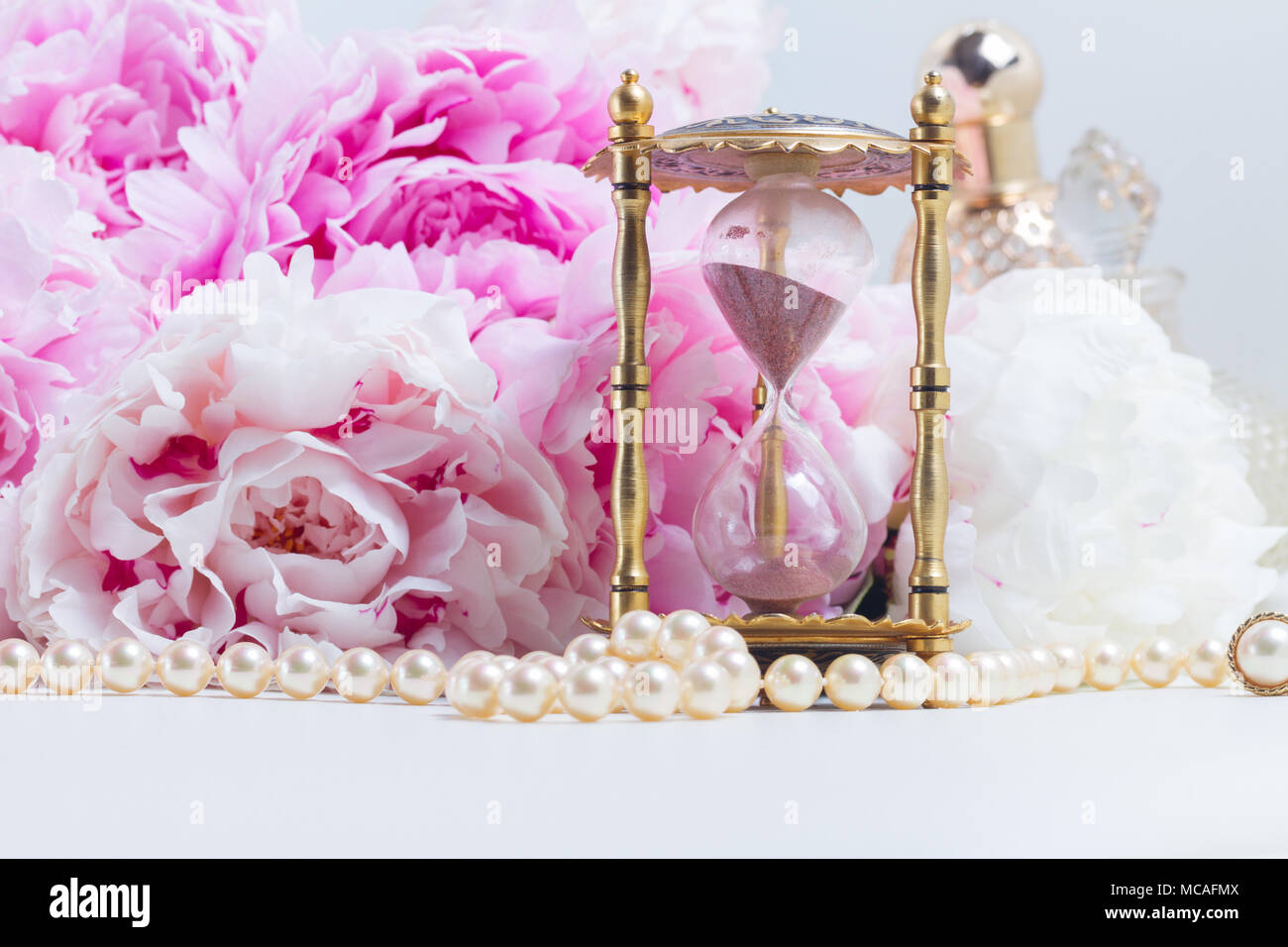 Peony essence vials Stock Photo - Alamy