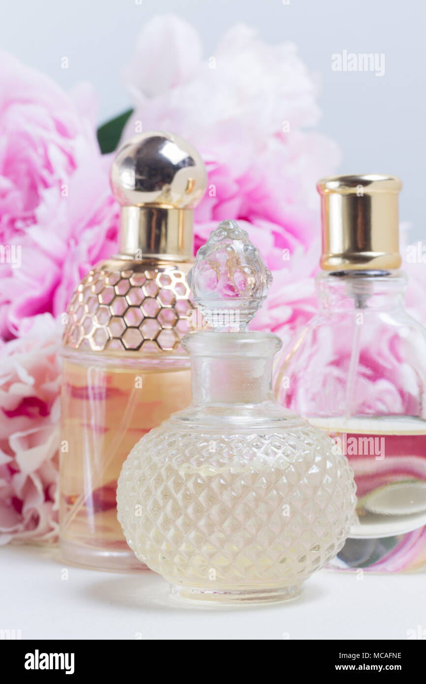 Peony essence vials Stock Photo - Alamy