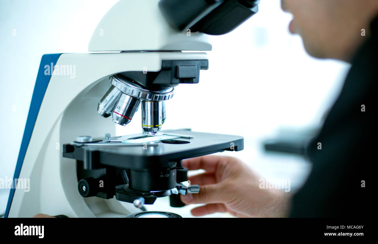 Laboratory Equipment - Optical Microscope. shallow dof, image of a ...