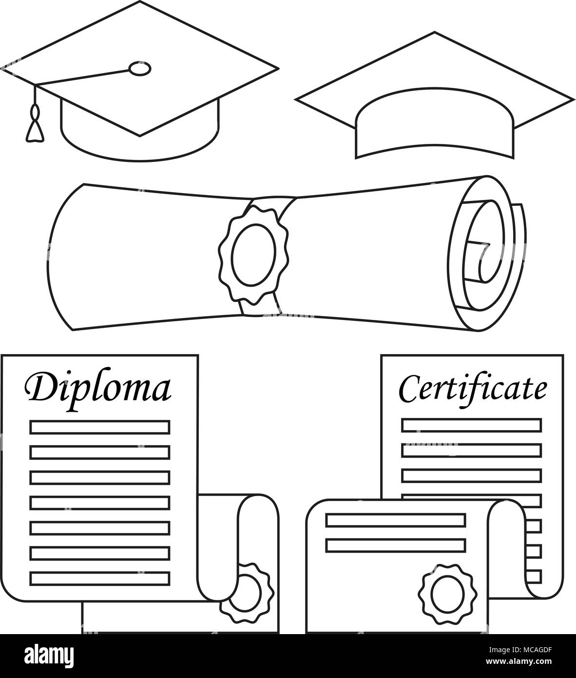 Graduation celebration poster hat Cut Out Stock Images & Pictures - Alamy