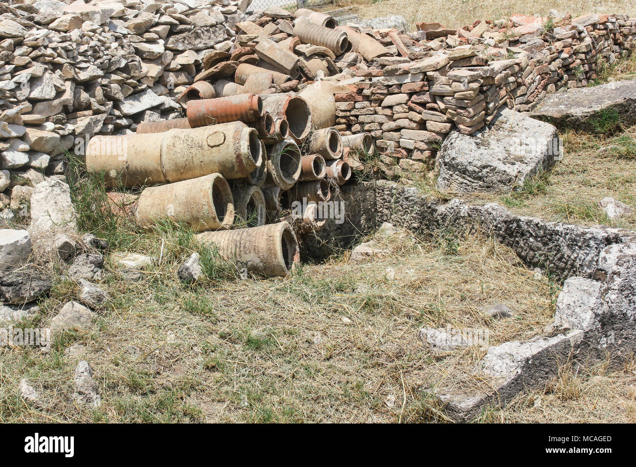 the ancient destroyed city of Hierapolis in Turkey Stock Photo - Alamy