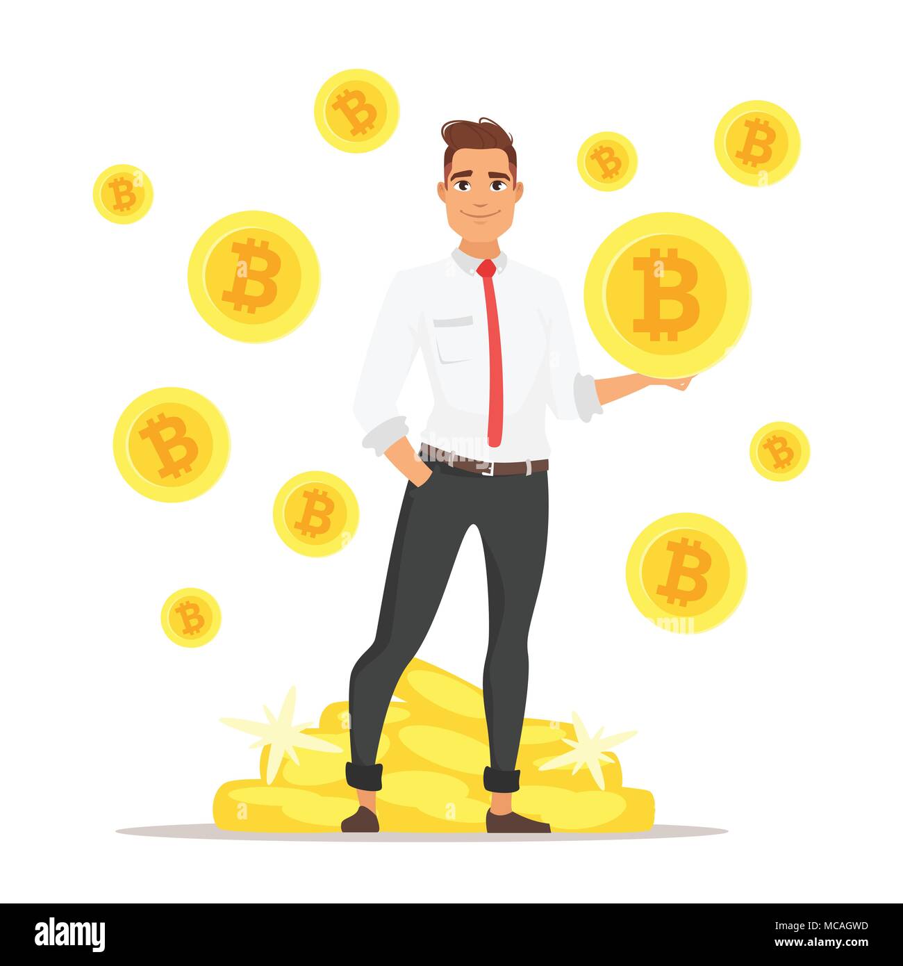 Young businessman coins in Stock Vector Images - Alamy