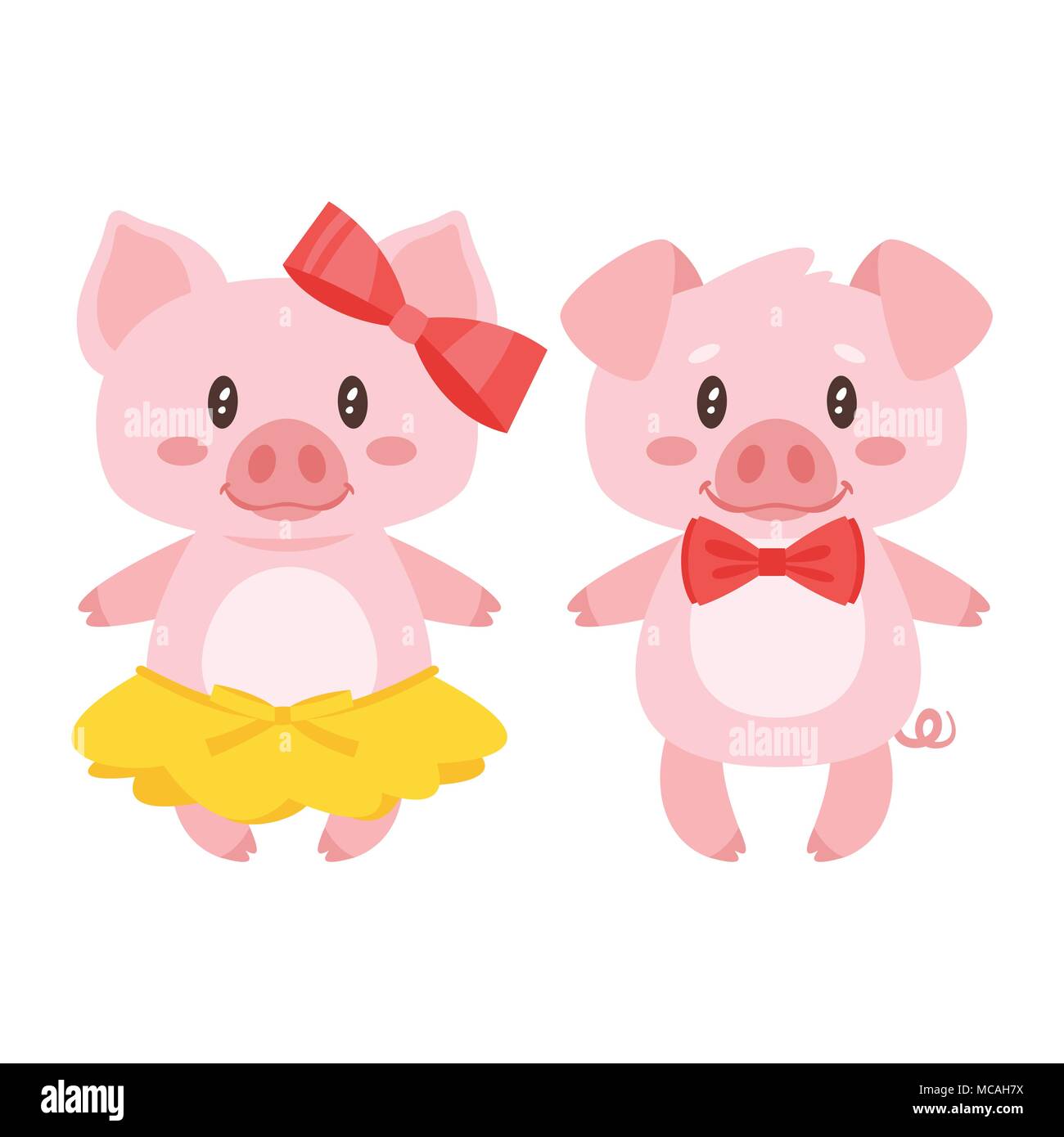 Cute Girl Pig Cartoon