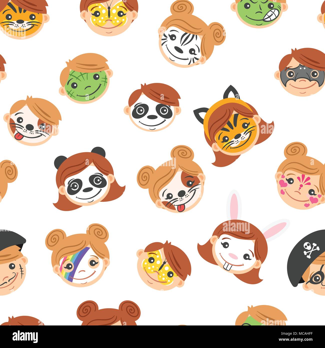 Face painted kid Stock Vector Images - Alamy