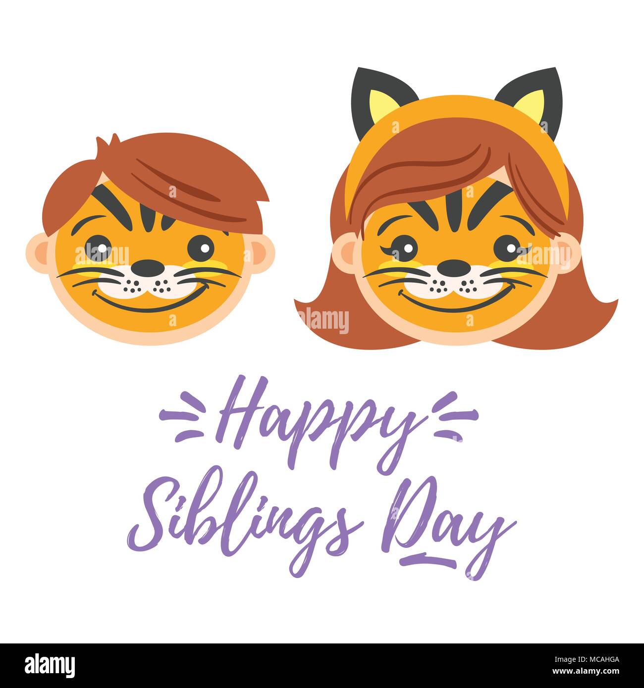 Siblings cartoon hi-res stock photography and images - Alamy