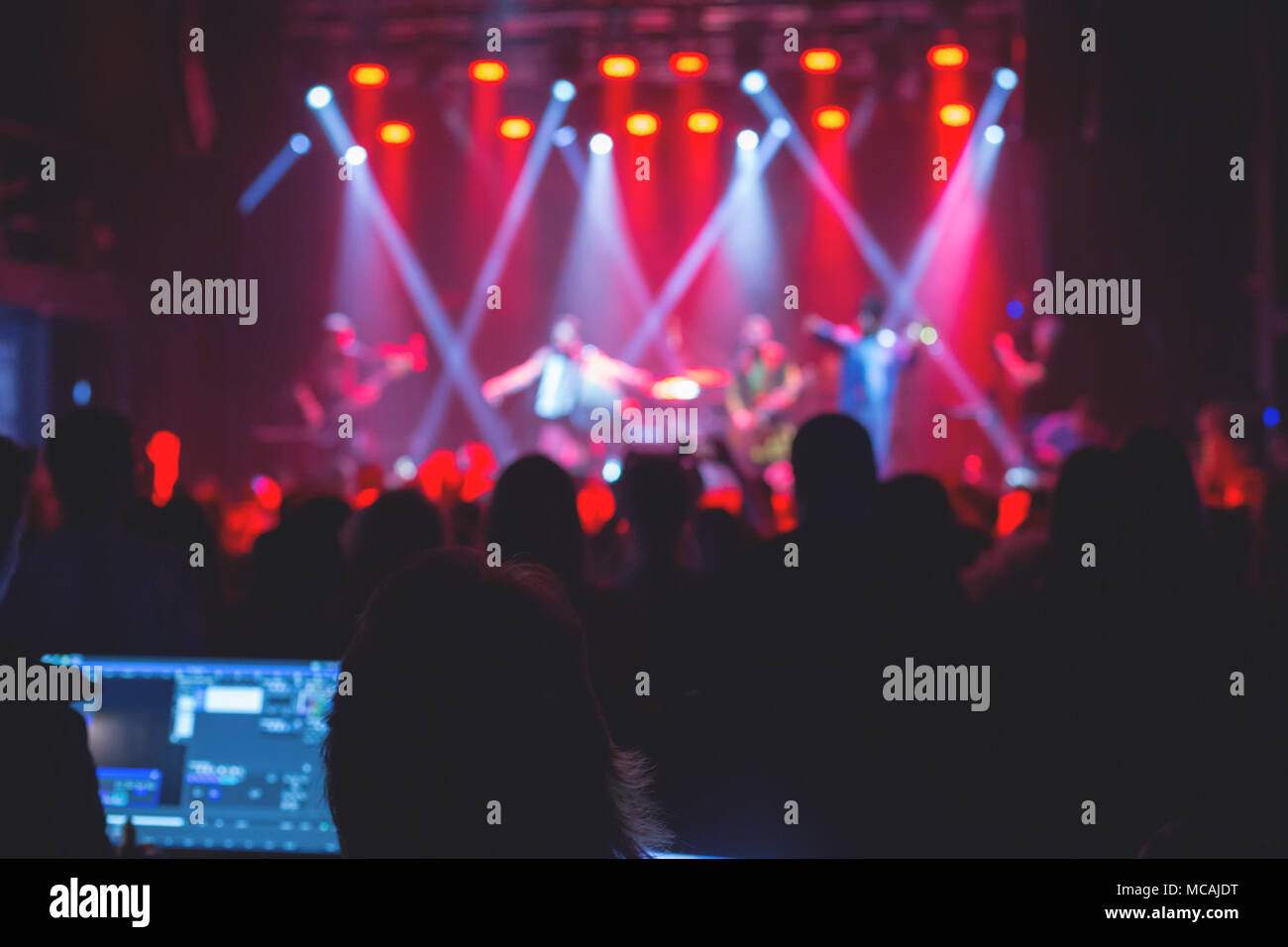 The audience watching the concert on stage Stock Photo - Alamy