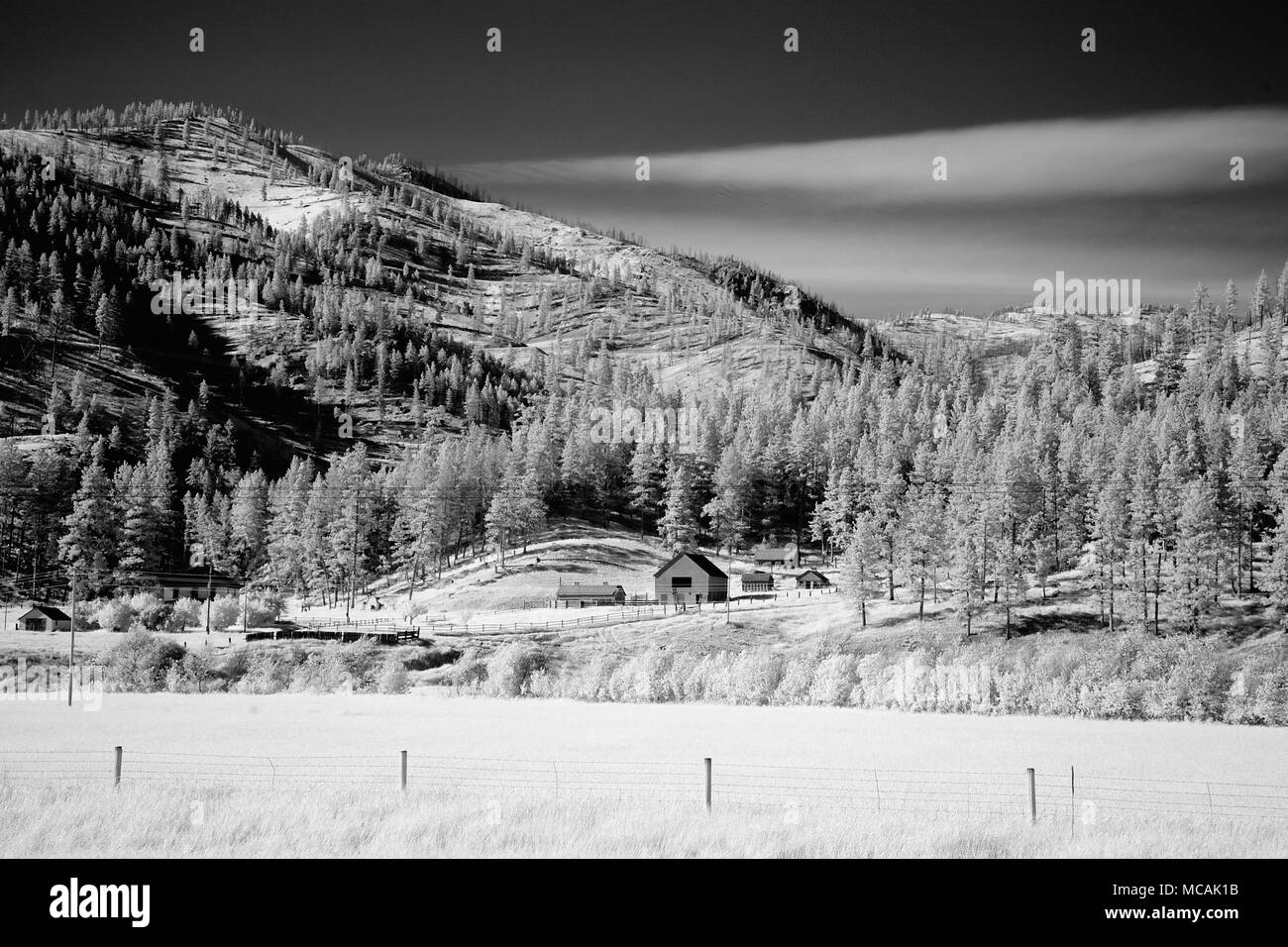 Farm in wyoming Black and White Stock Photos & Images - Alamy