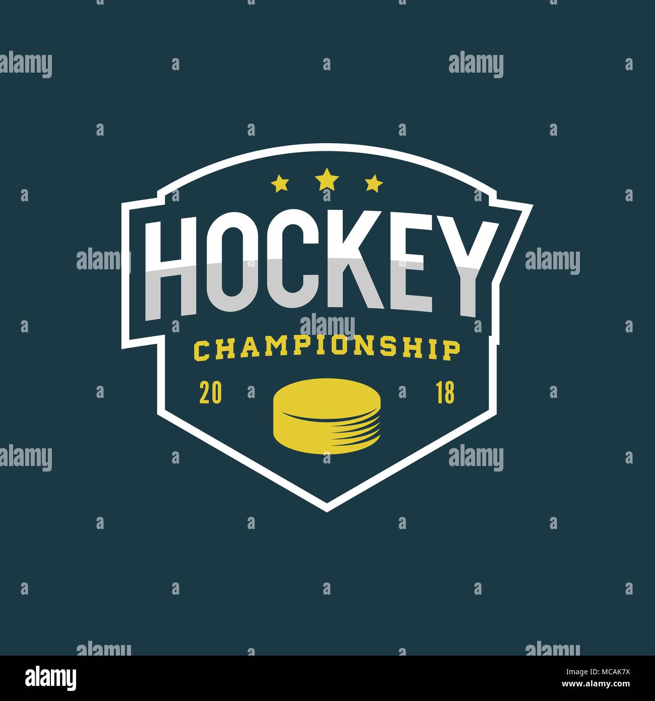 hockey logo. sport emblem, badge, design elements, logotype template ...