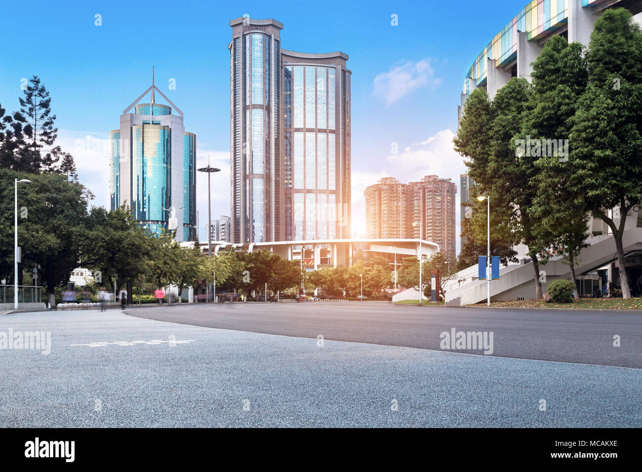 Wide City Square and landmark buildings Stock Photo - Alamy
