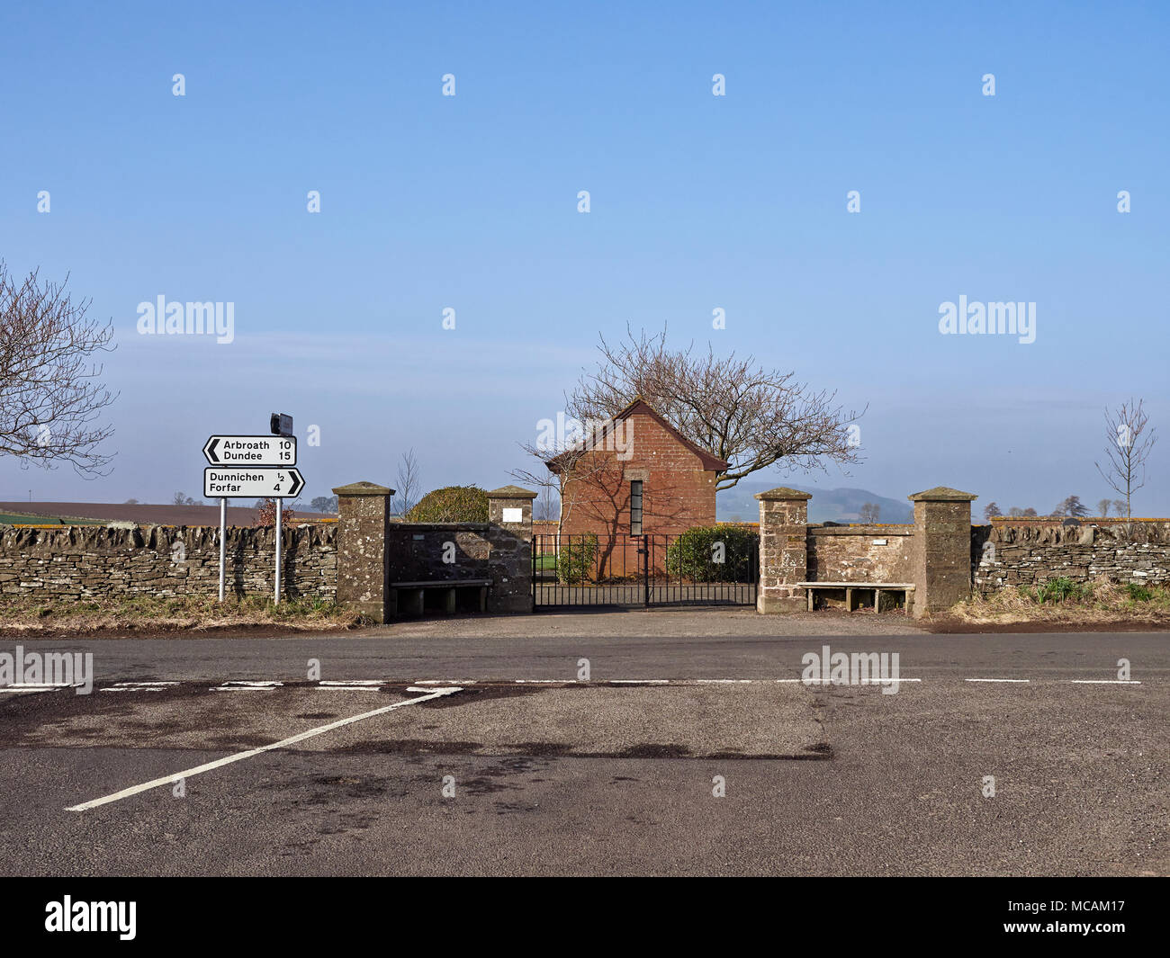 The small Rural Bowriefauld cemetery on the road out of Letham towards ...