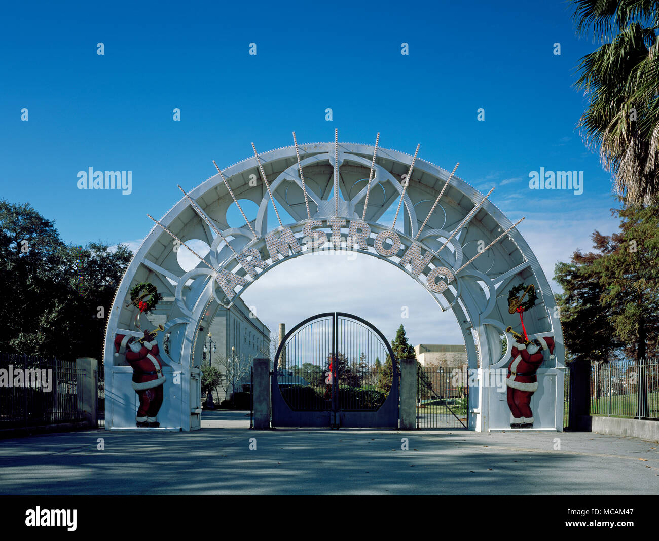 Entrance arch to Louis Armstrong Park in the Treme neighborhood Stock ...