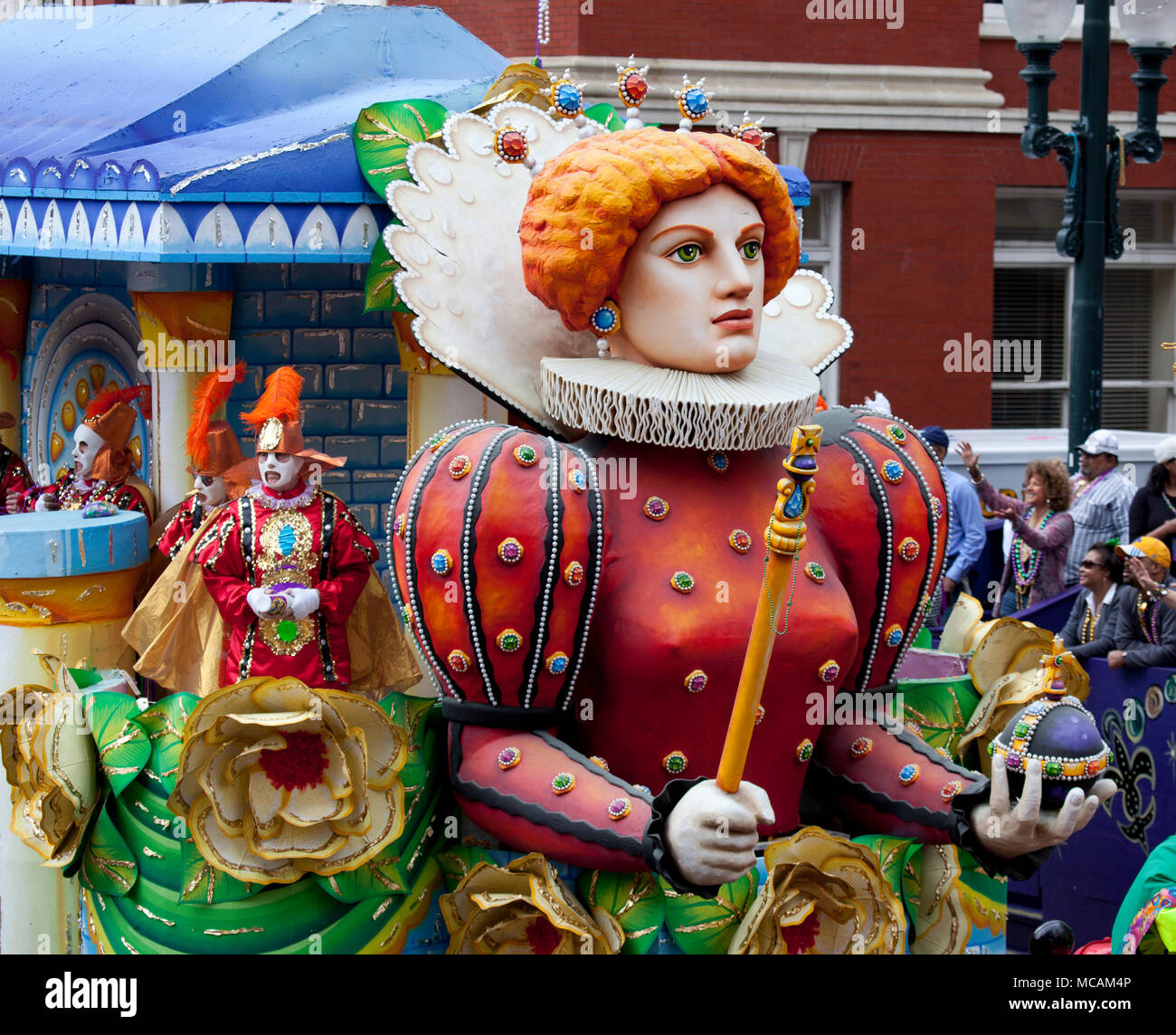 Queen Float in Mardi Gras Parade Stock Photo - Alamy