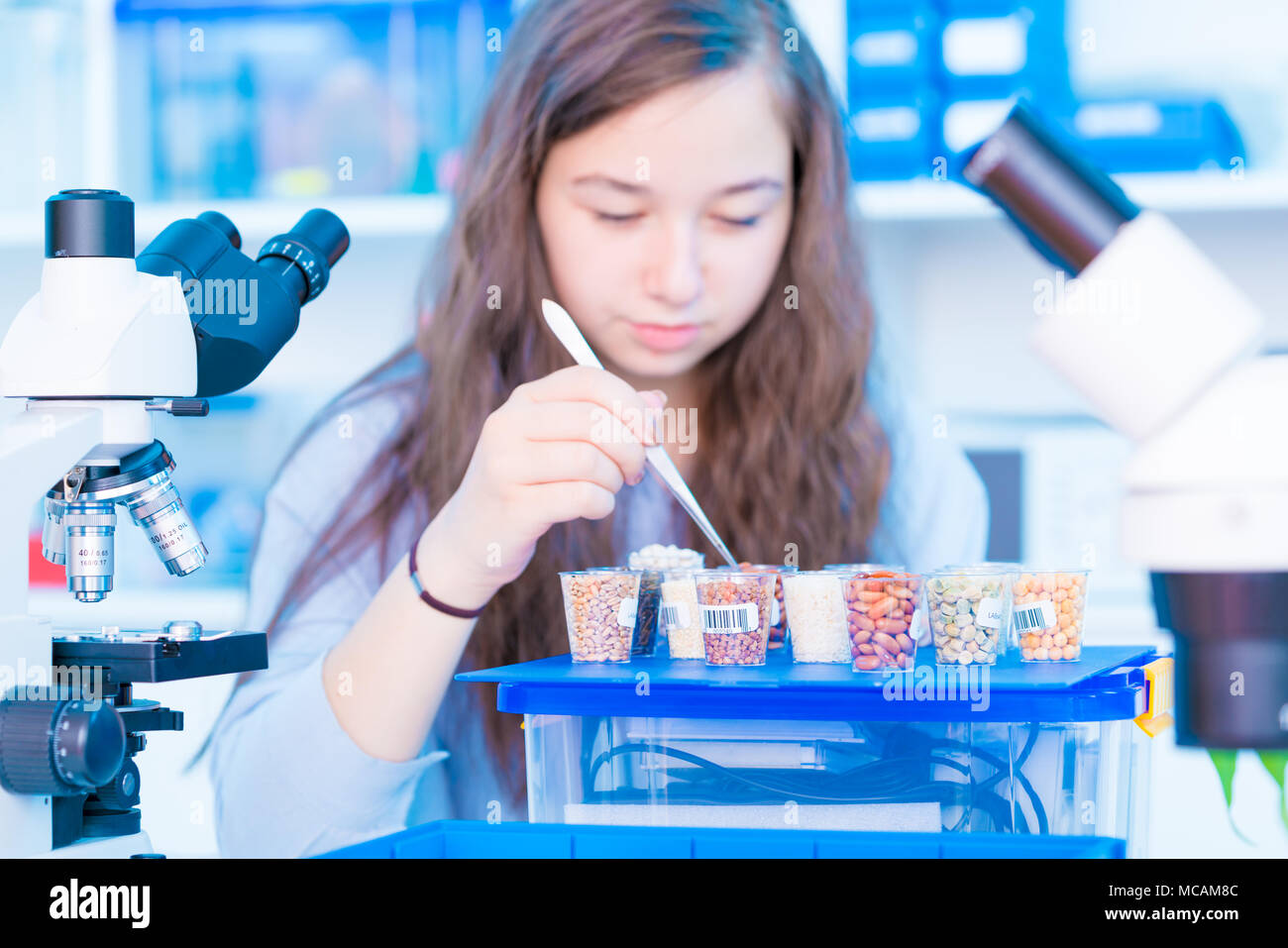 A student in the class of botany Stock Photo - Alamy