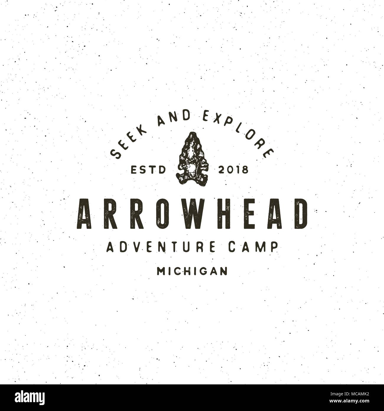 vintage wilderness logo. hand drawn retro styled outdoor adventure ...
