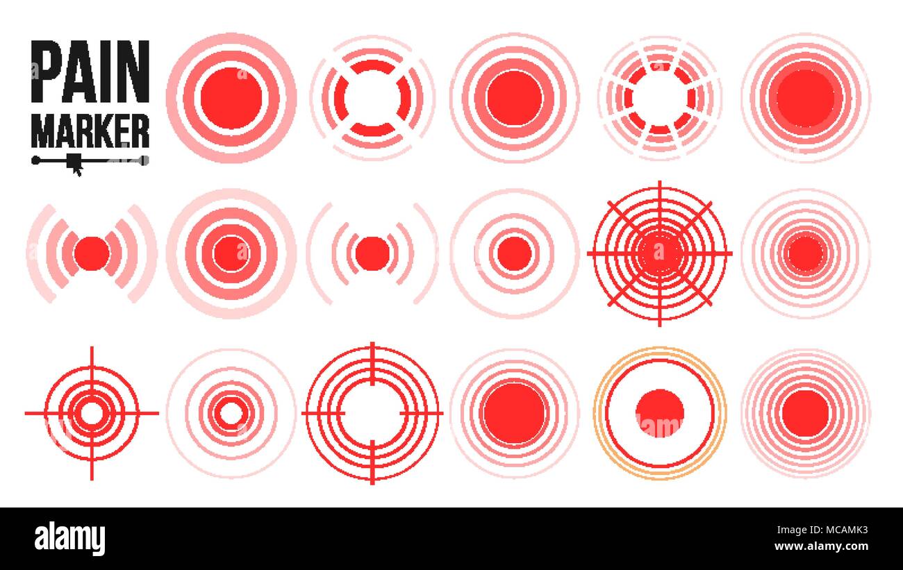 Pain Icon Vector. Red Rings. Pain Circle. Isolated Illustration Stock ...