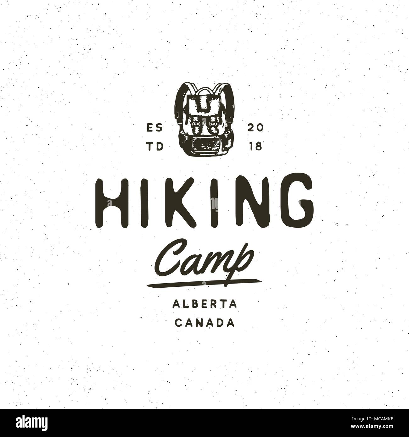 vintage wilderness logo. hand drawn retro styled outdoor adventure ...