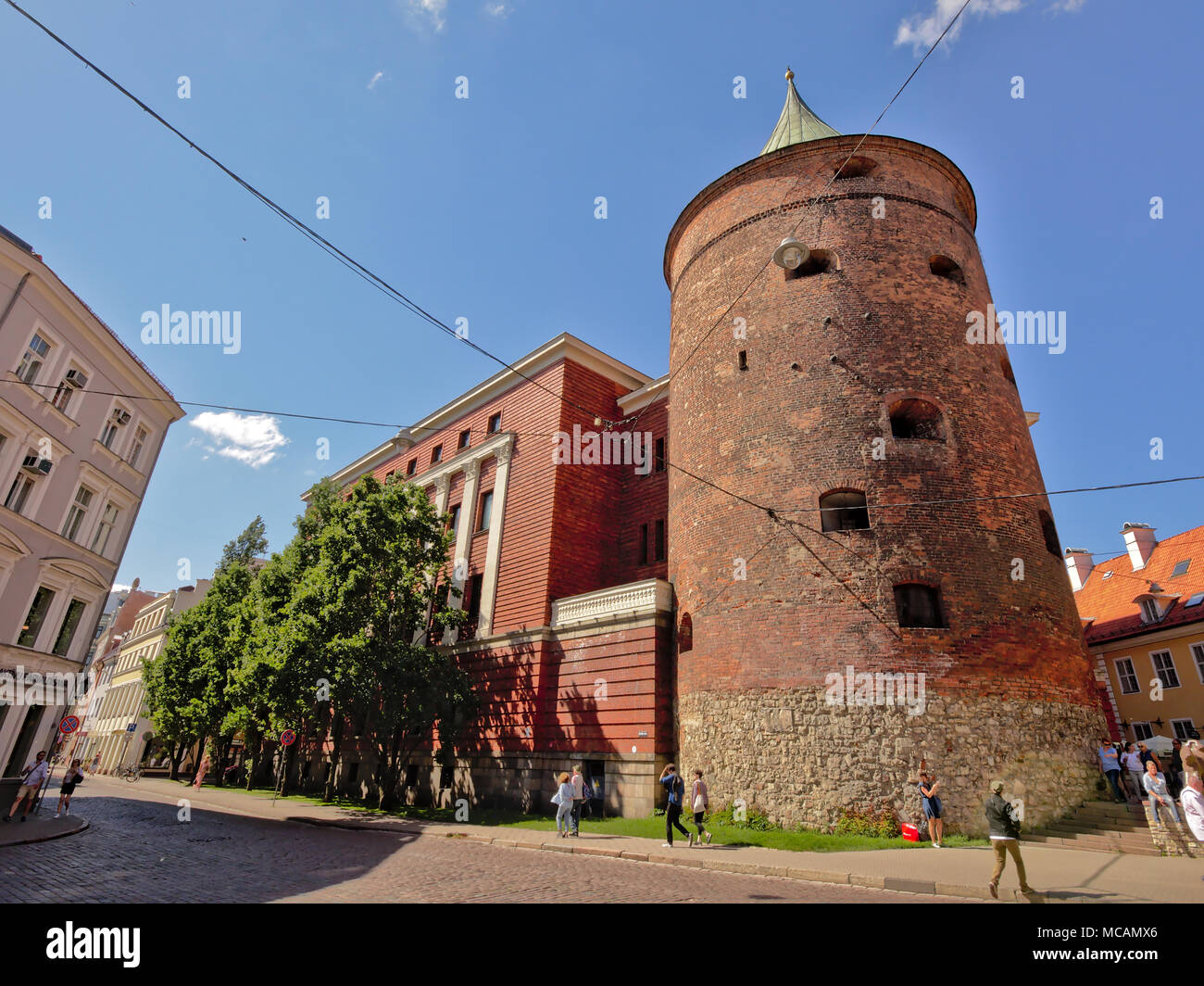 Powder Tower, medieval cylindrical brick stone building that was part ...