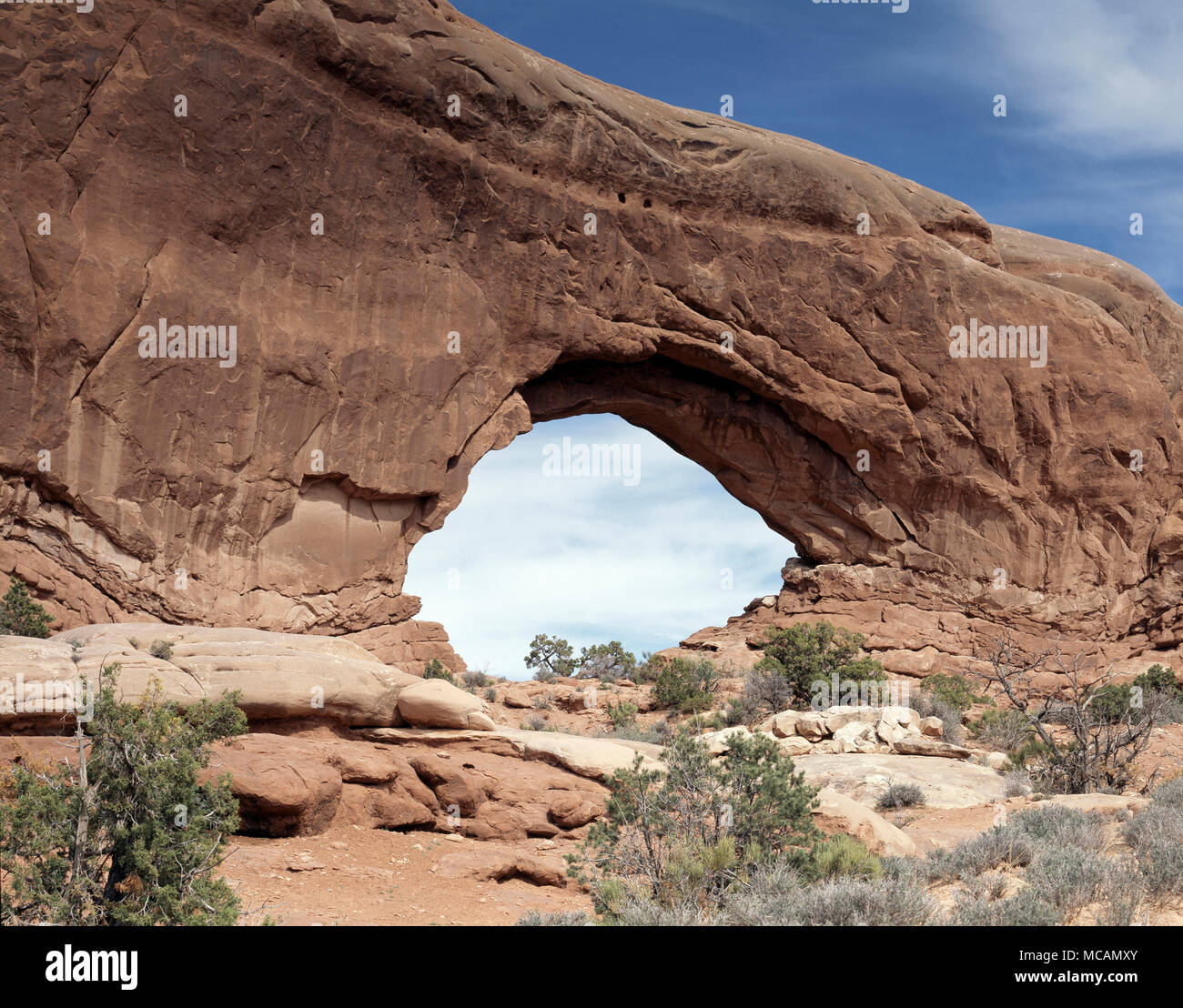 Red rock window at Arches National Park, Moab, Utah Stock Photo - Alamy