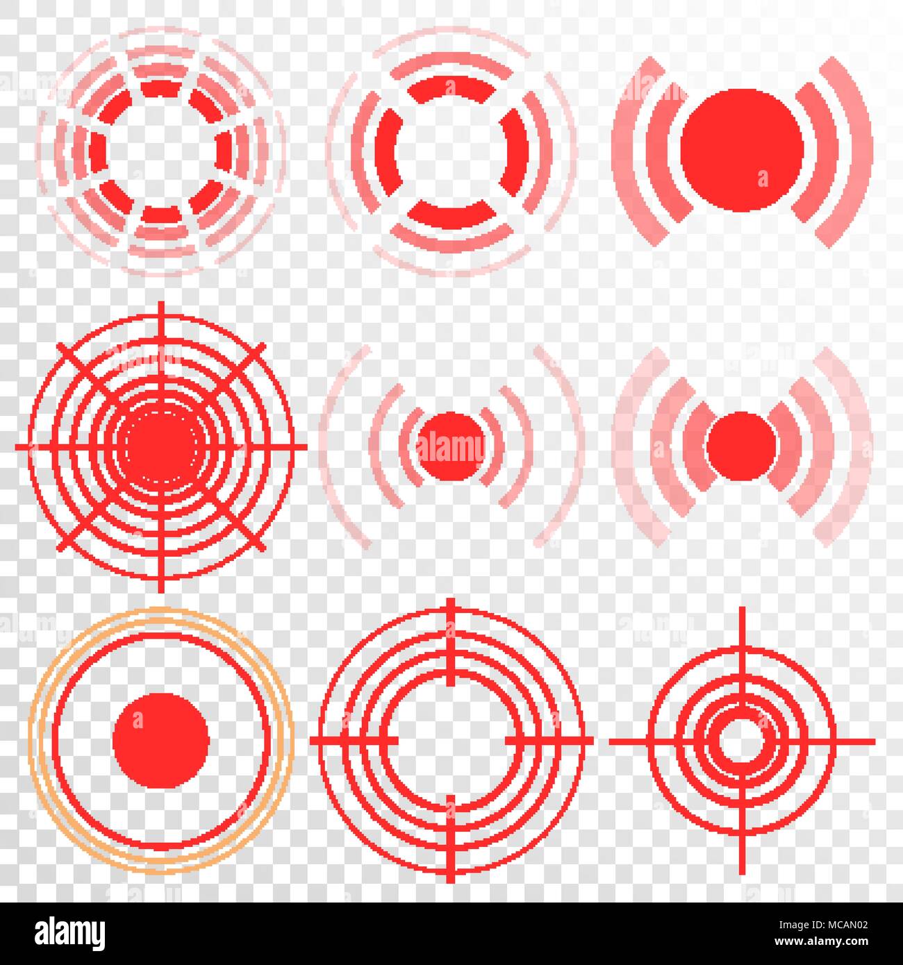 Pain Icon Set Vector. Circle. Ache, Hurt, Anguish. Symbol Throbbing ...