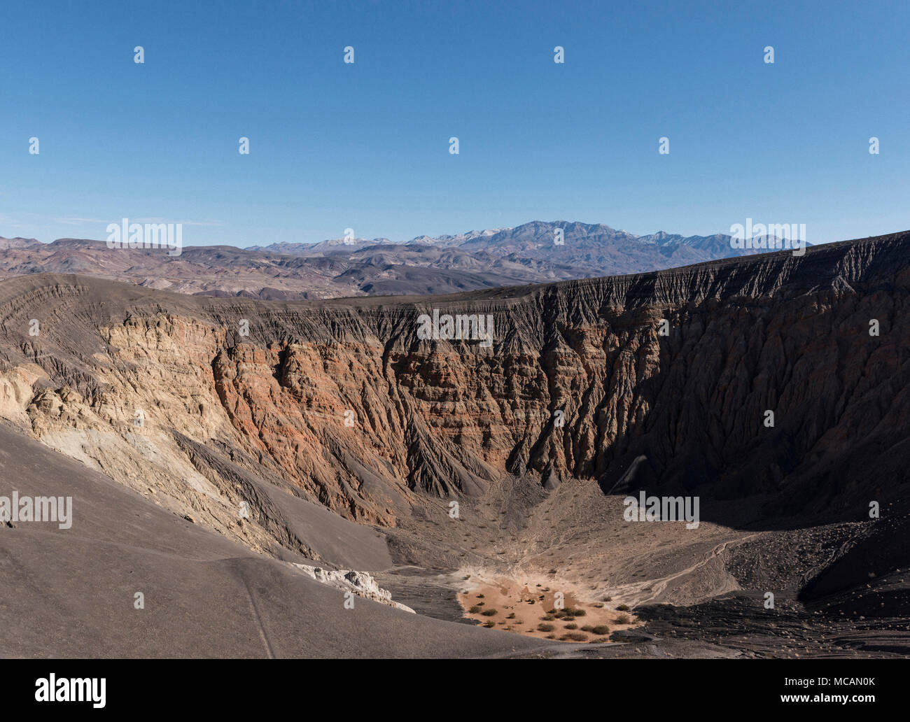 Ubehebe Crater in Death Valley National Park is a volcanic canyon 600 ...