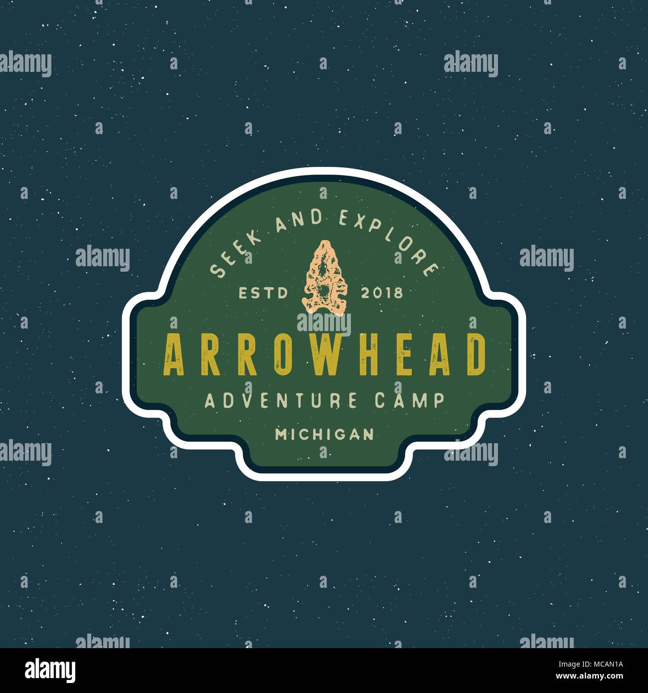 vintage wilderness logo. hand drawn retro styled outdoor adventure ...