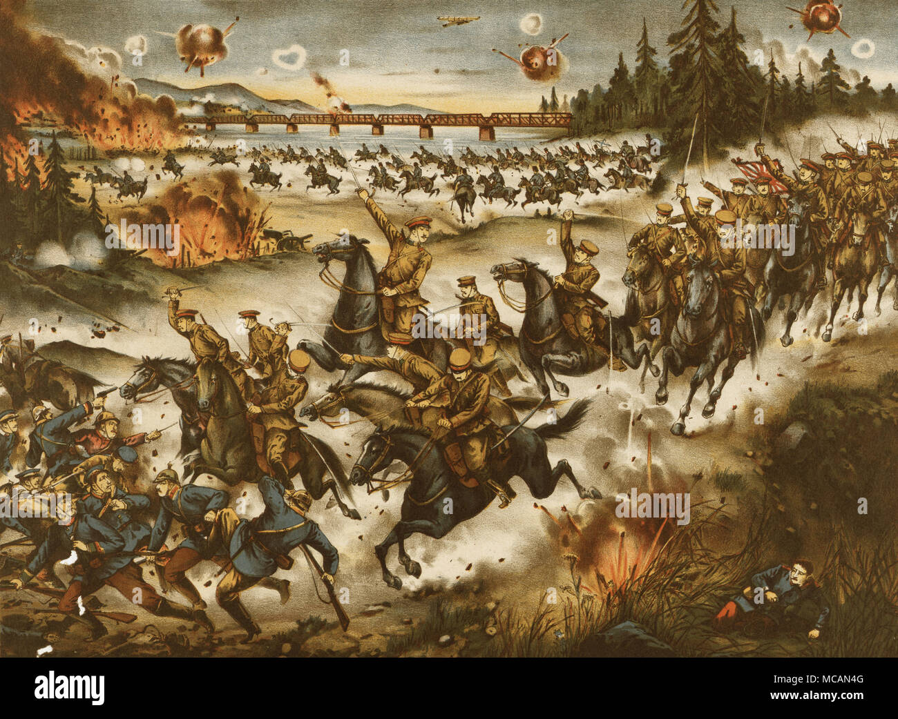 Japanese cavalry taken possession of Khobarovsk pursuing and attacking ...