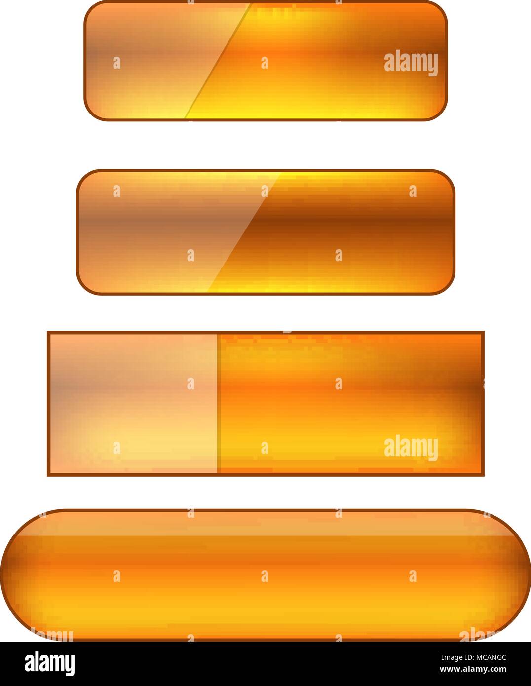vector colored blank web buttons set - orange Stock Vector Image & Art ...