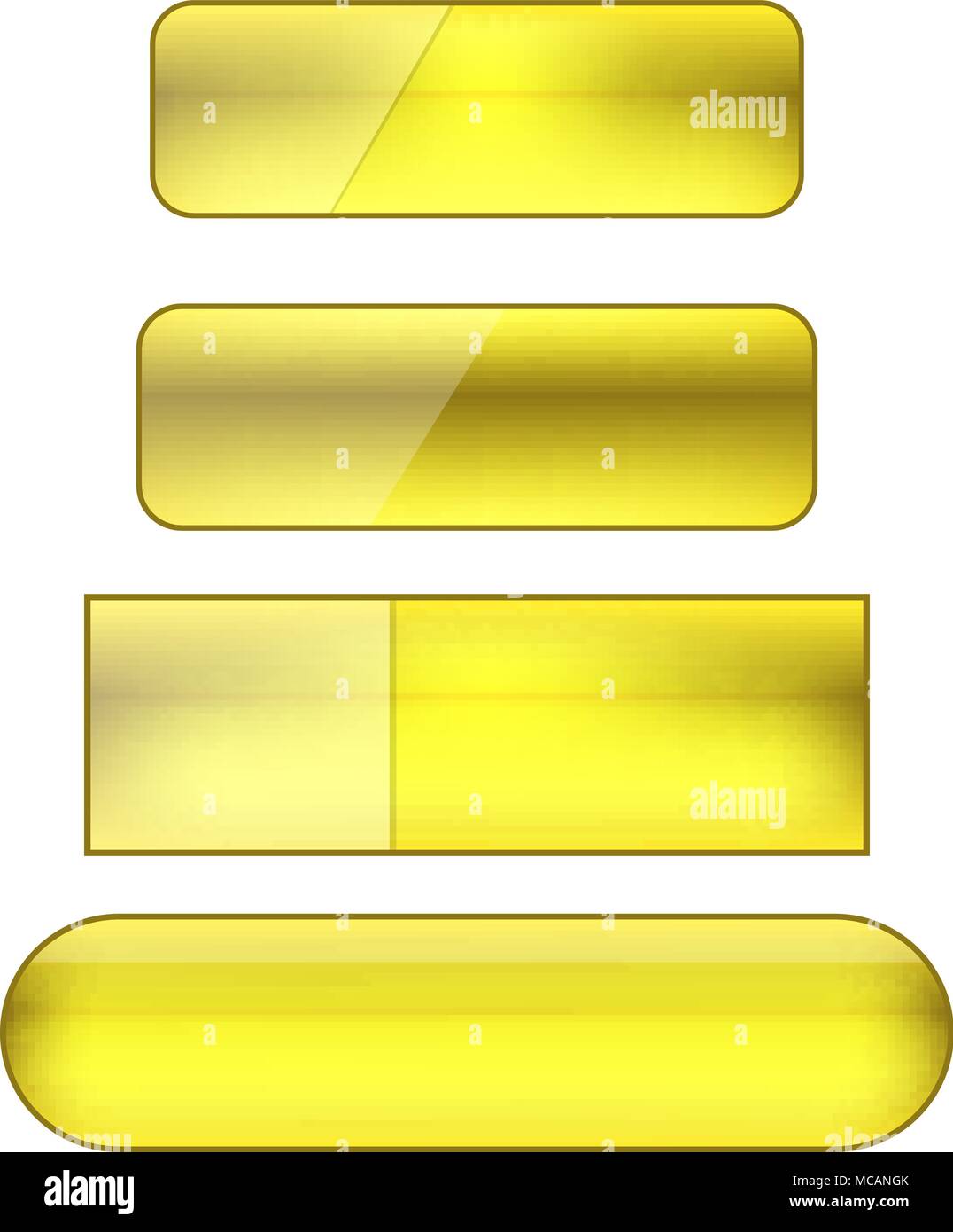 vector colored blank web buttons set - yellow Stock Vector Image & Art ...