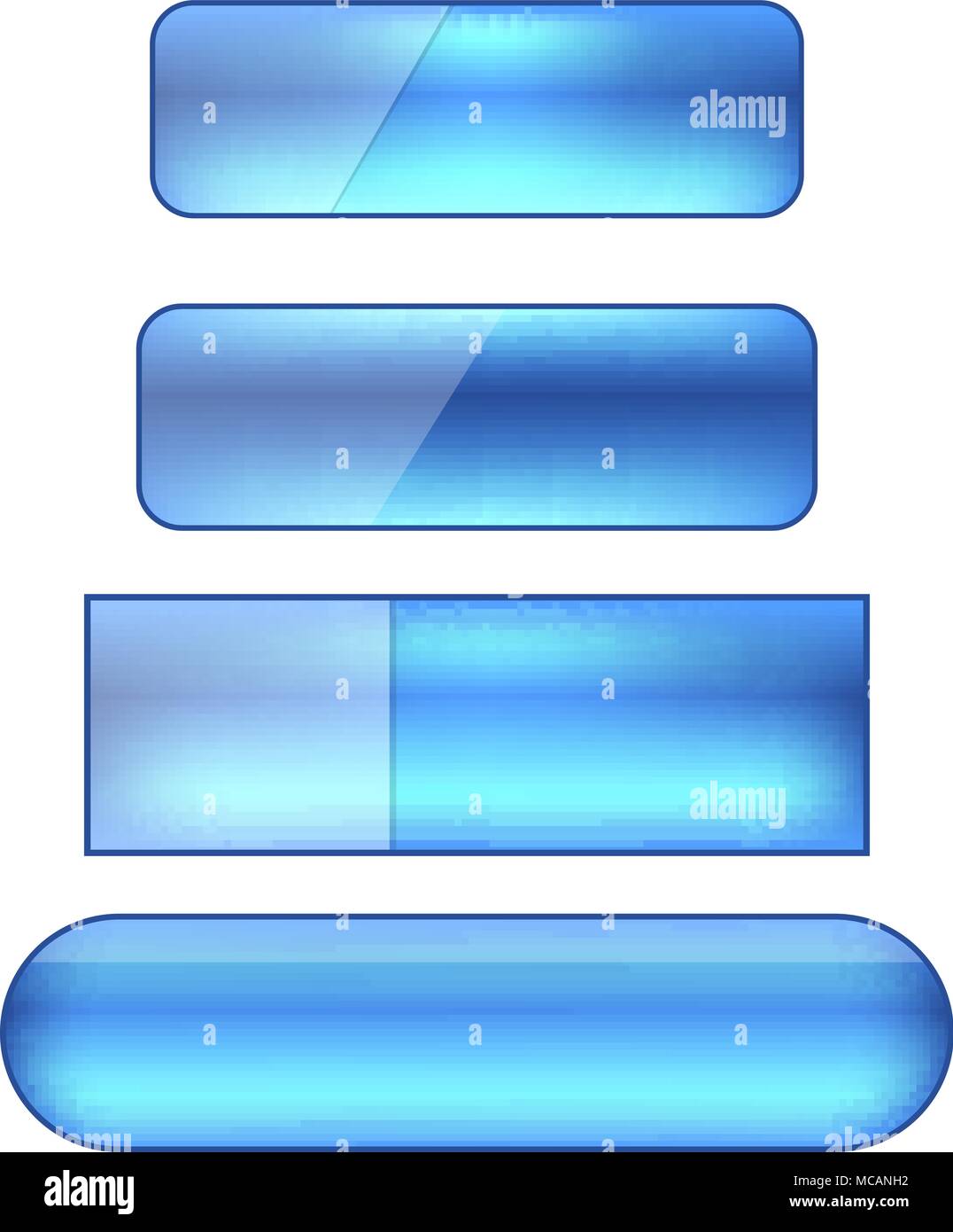 vector colored blank web buttons set - blue Stock Vector Image & Art ...