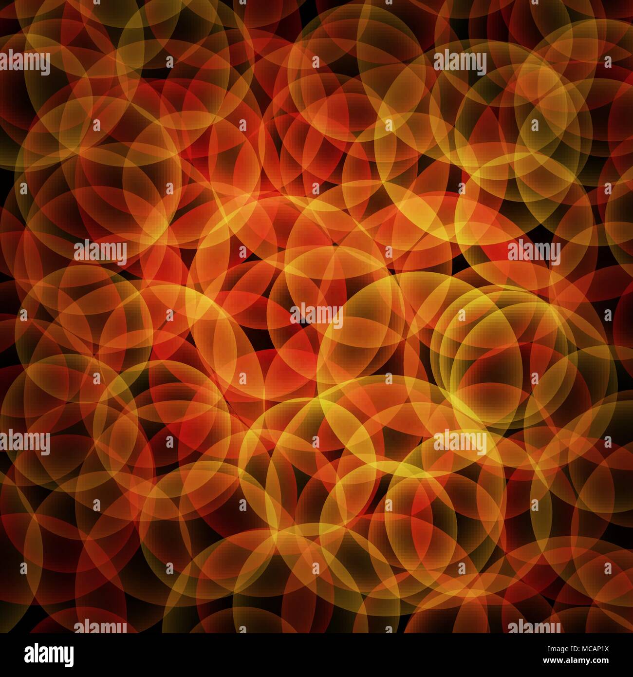 abstract vector glowing background with bright circles - red and yellow ...
