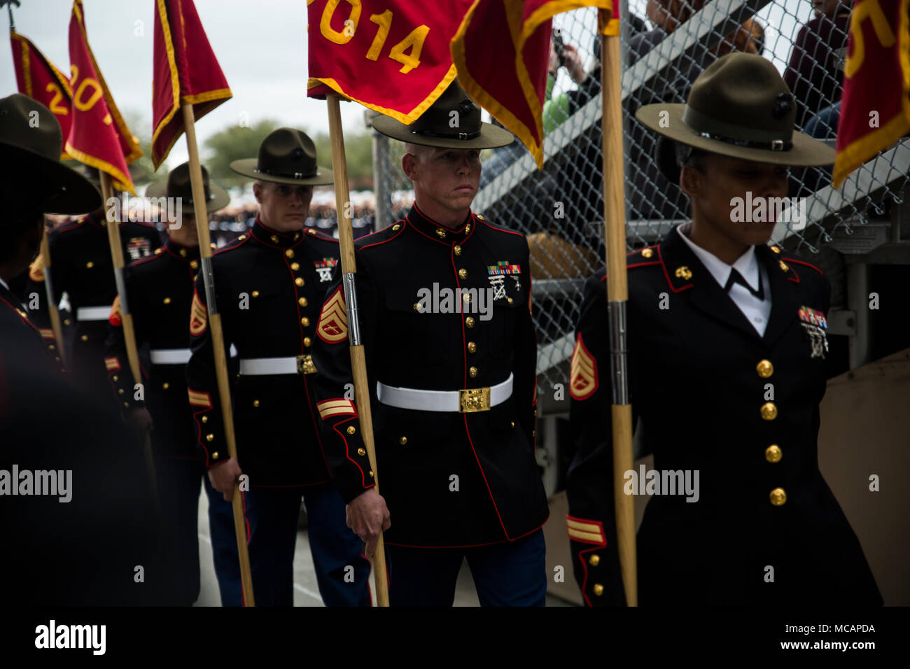 U.S. Marine Corps drill instructors with November Company, 4th Recruit ...