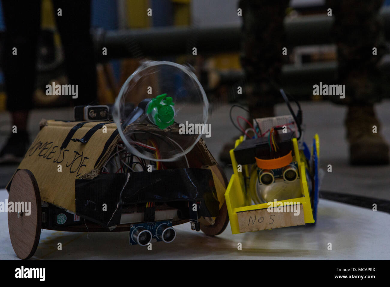U.S. Marines attending a Marine Maker Course created robots for a ...